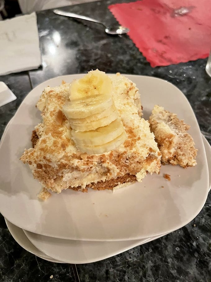 Banana pudding that whispers sweet nothings to your taste buds. Comfort food that transports you straight to grandma's kitchen table.