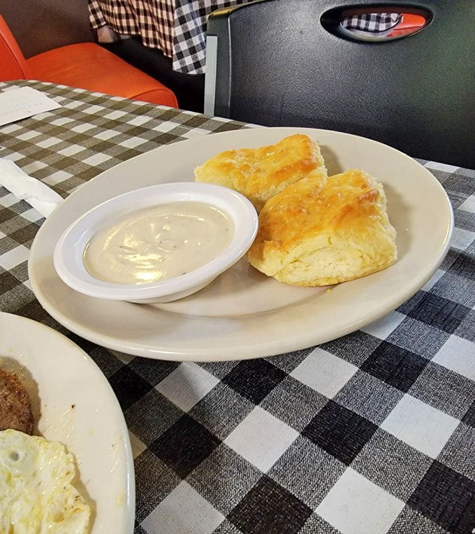 These biscuits have clearly been to finishing school&mdash;perfectly golden, split and ready for their gravy graduation ceremony. Photo credit: Clint L.