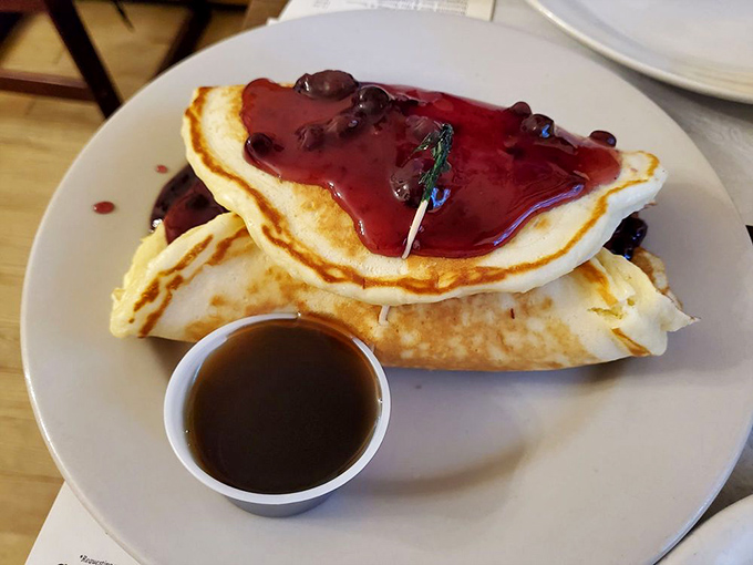 These aren't your average pancakes&mdash;they're the fluffy, berry-laden kind that make you consider moving to Williamsburg permanently.