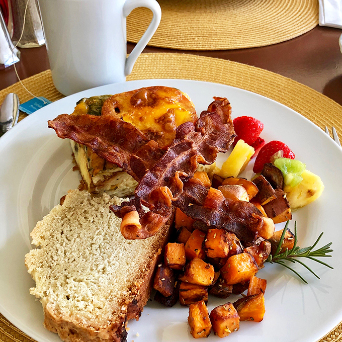 Breakfast that makes you question why your home version involves so much cereal and so little actual cooking.