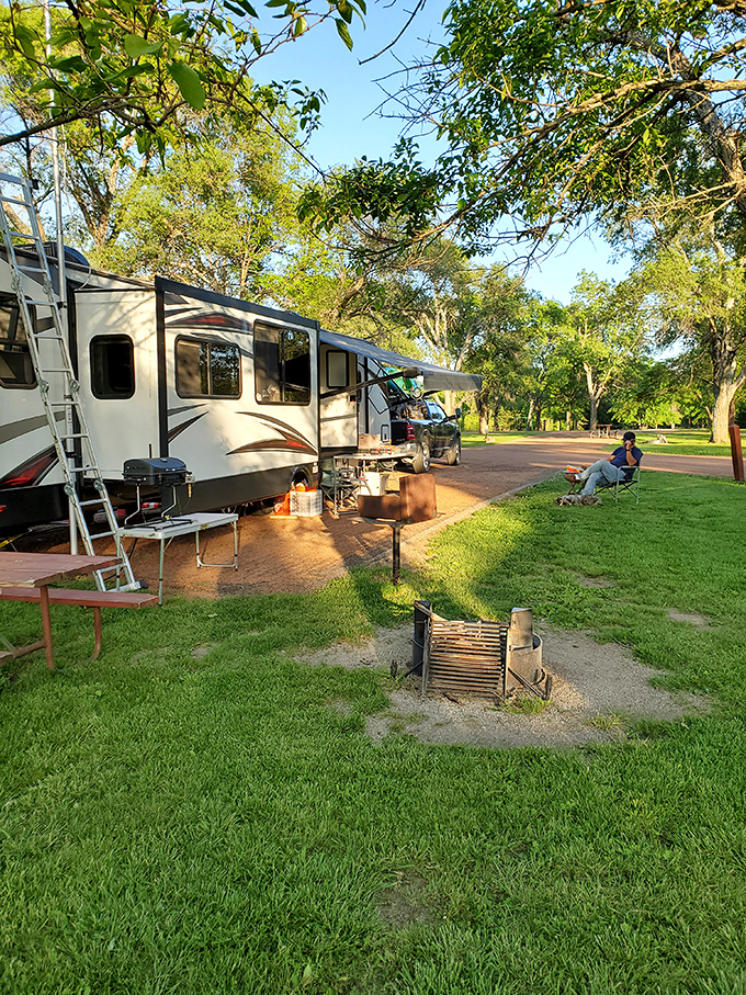 Glamping goals achieved! Modern RV sites offer the perfect compromise for couples when one wants wilderness and the other wants Wi-Fi.