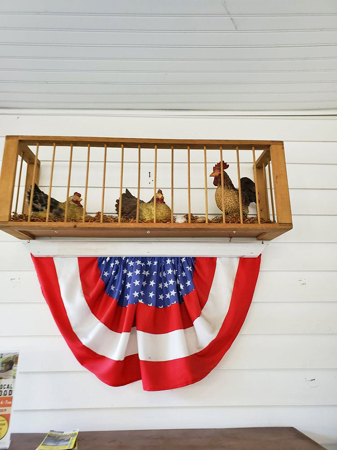 Patriotic bunting and chicken d&eacute;cor&mdash;could anything more perfectly capture the essence of this all-American dining institution?