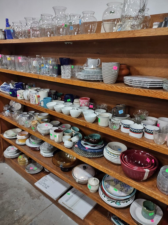 Dishware heaven! From everyday plates to fancy serving pieces that look like they've stepped straight out of a vintage dinner party. 