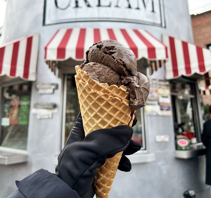 Bundled up for winter but still committed to ice cream. When Coloradans say they enjoy frozen treats year-round, they're not kidding!