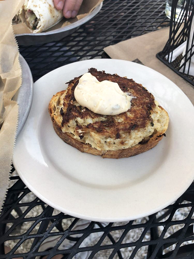 This crab cake on toast is the seafood equivalent of a perfect sunrise&mdash;golden, warm, and something you'll remember long after it's gone.