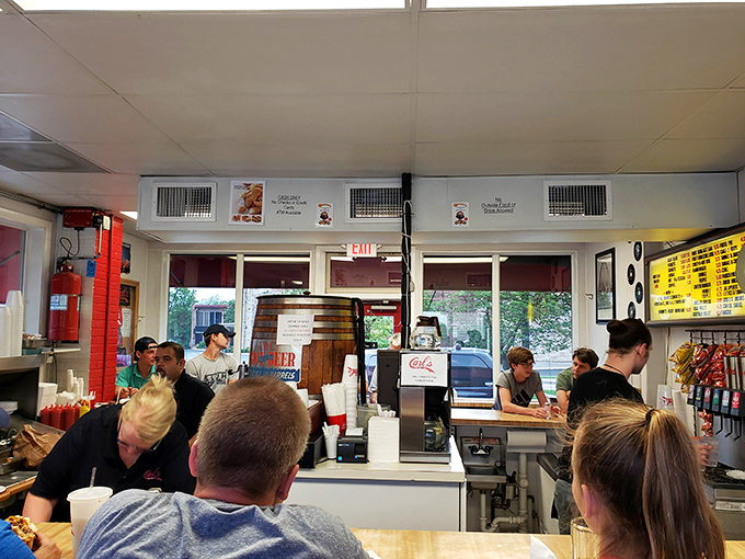 At Carl's counter, strangers become neighbors, united by the universal language of "mmm" and "pass the napkins, please."