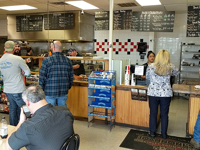 The line forms for a reason. These customers aren't just waiting for food—they're participating in a Delaware tradition worth every minute.