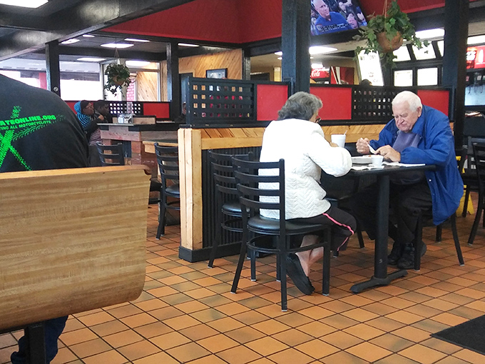 Barbecue brings everyone together. These diners aren't just eating lunch&mdash;they're participating in an Indianapolis tradition one bite at a time.