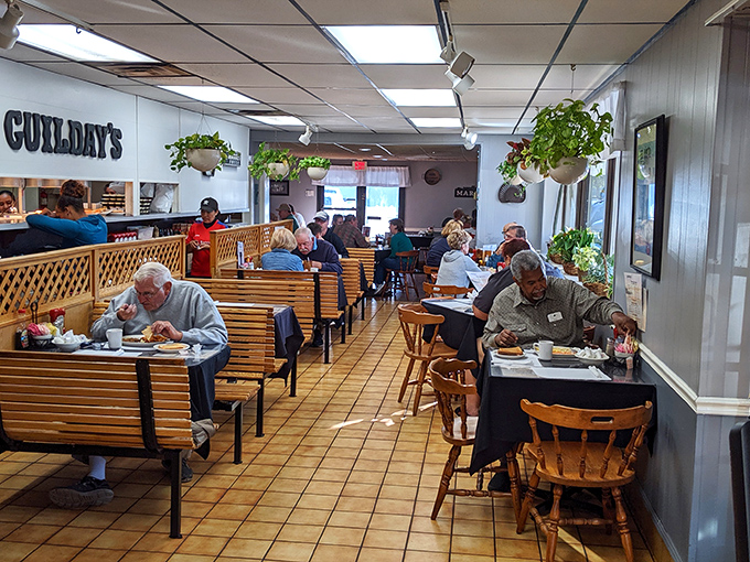 Morning light streams in on diners enjoying their breakfast ritual&mdash;a scene Norman Rockwell would have painted if he'd been really into pancakes.