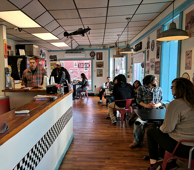 Locals line up at the counter knowing exactly what awaits—the kind of food worth putting your phone down for.
