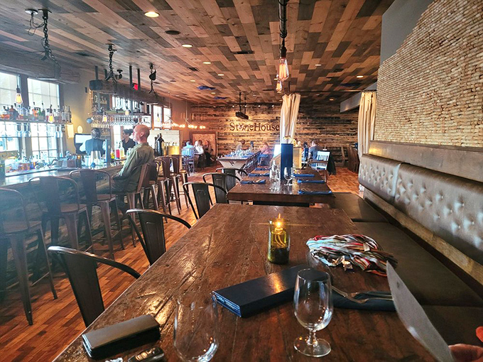 The bar area invites lingering conversations and spontaneous friendships&mdash;the kind of place where "just one drink" becomes "wait, it's 10 PM already?"