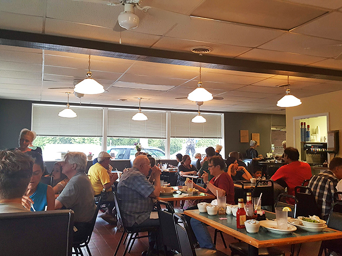 The counter seats offer front-row tickets to the breakfast show &ndash; where coffee flows freely and regulars exchange morning pleasantries. 