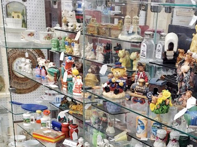 Behind glass, these figurines have outlived their original owners, patiently waiting for someone new to dust them monthly.