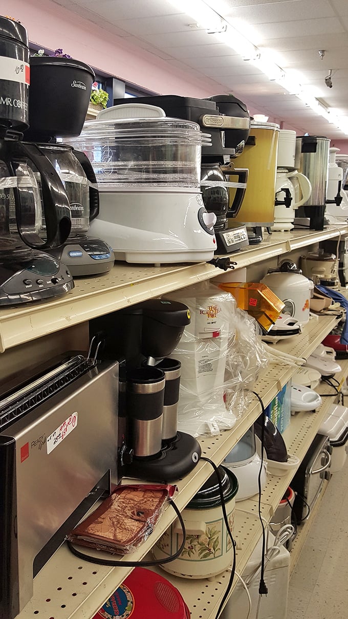 Coffee makers and kitchen gadgets stand at attention, each with stories of morning routines and family gatherings waiting to be continued.