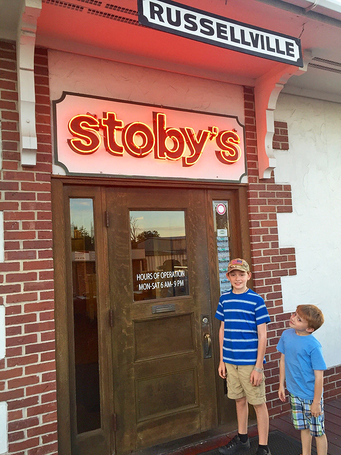 The neon Stoby's sign has beckoned hungry Russellville residents for generations, a beacon of comfort in a fast-food world.