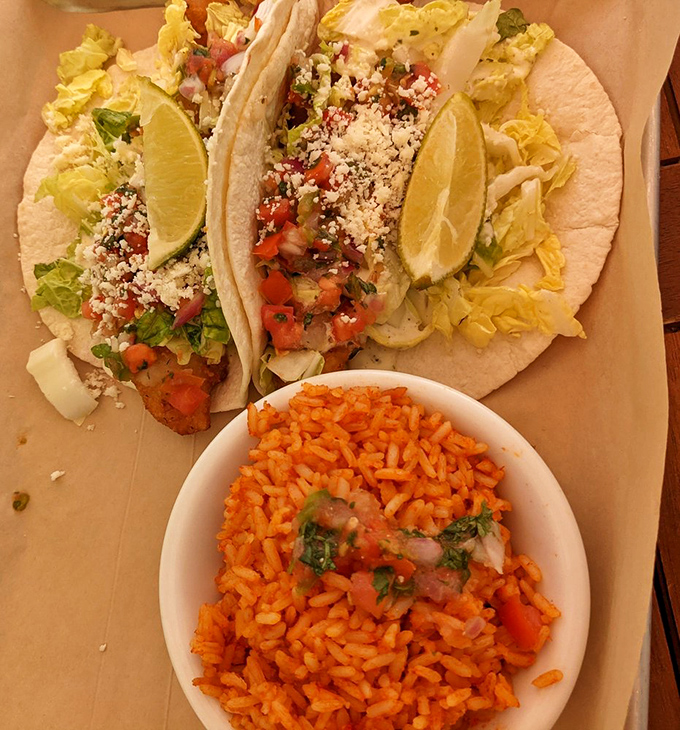 These tacos don't just feed you&mdash;they transport you. Bright lime, fresh vegetables, and Spanish rice create a fiesta that feels both authentic and uniquely Colorado.