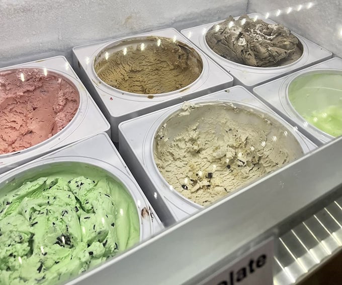 The treasure chest of frozen dreams. Each metal pan holds a different path to happiness, especially that mint green masterpiece.