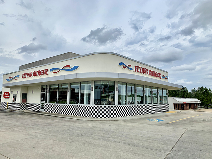 Flying Burger's retro-modern design is like the architectural equivalent of comfort food with a twist.