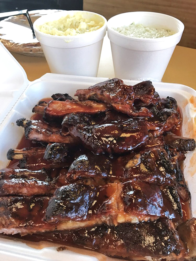 When ribs get this dark bark on the outside while staying tender inside, they've achieved what philosophers call "barbecue nirvana."
