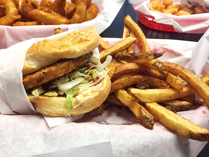The Garden Burger proves that meatless doesn't mean joyless. Paired with those hand-cut fries, it's a vegetarian option that carnivores secretly covet. 