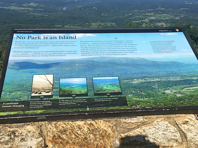 Educational plaques remind us "No Park is an Island." The landscape tells stories spanning centuries&mdash;if we take a moment to listen.