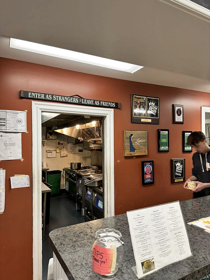 "Enter as strangers, leave as friends" says the sign above the kitchen. After tasting their food, you might propose marriage instead.