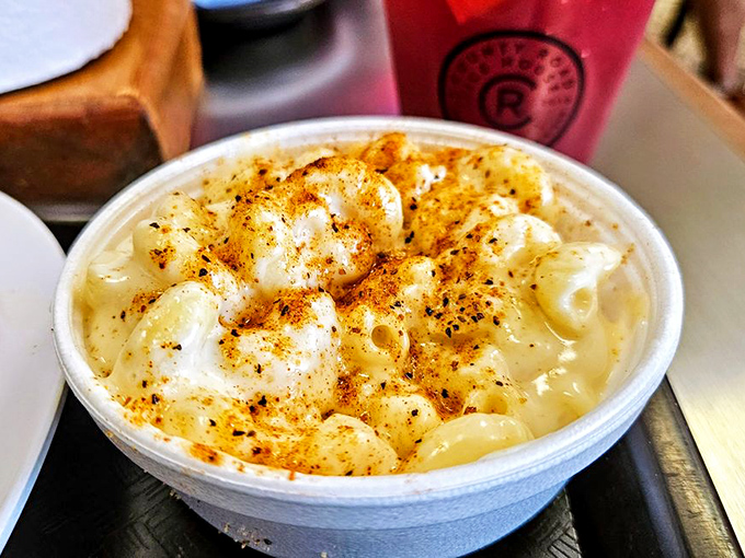 Mac and cheese that looks like it's been touched by golden angels. Comfort food that hugs your soul from the inside.