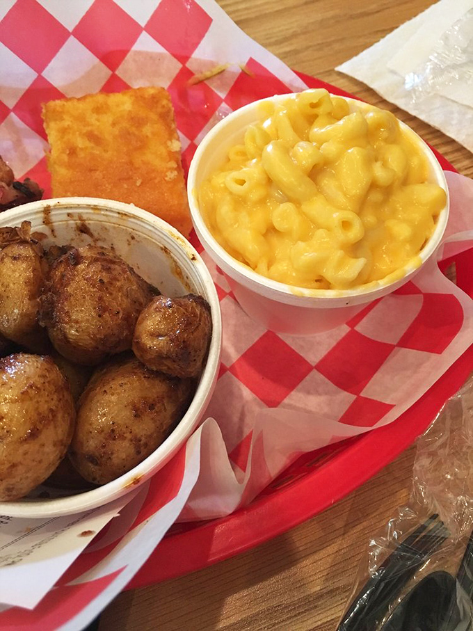 Mac and cheese that achieves that perfect golden hue&mdash;like a sunset if the sun were made of cheddar and happiness.