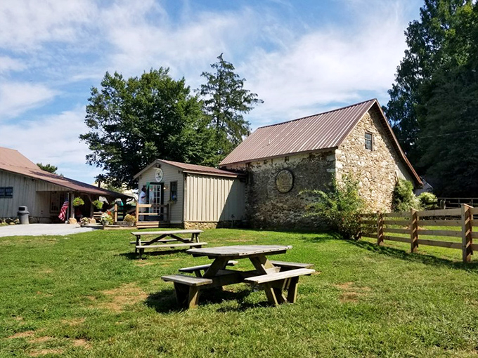 Picnic tables under blue skies create the perfect backdrop for ice cream contemplation&mdash;a pastoral setting worthy of the dairy masterpieces served here.