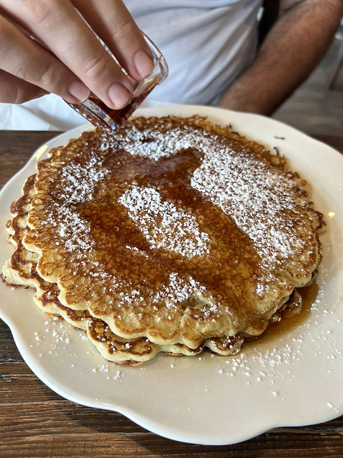 These pancakes aren't just cooked, they're crafted&mdash;golden discs of joy waiting for maple syrup to transform them into breakfast nirvana.