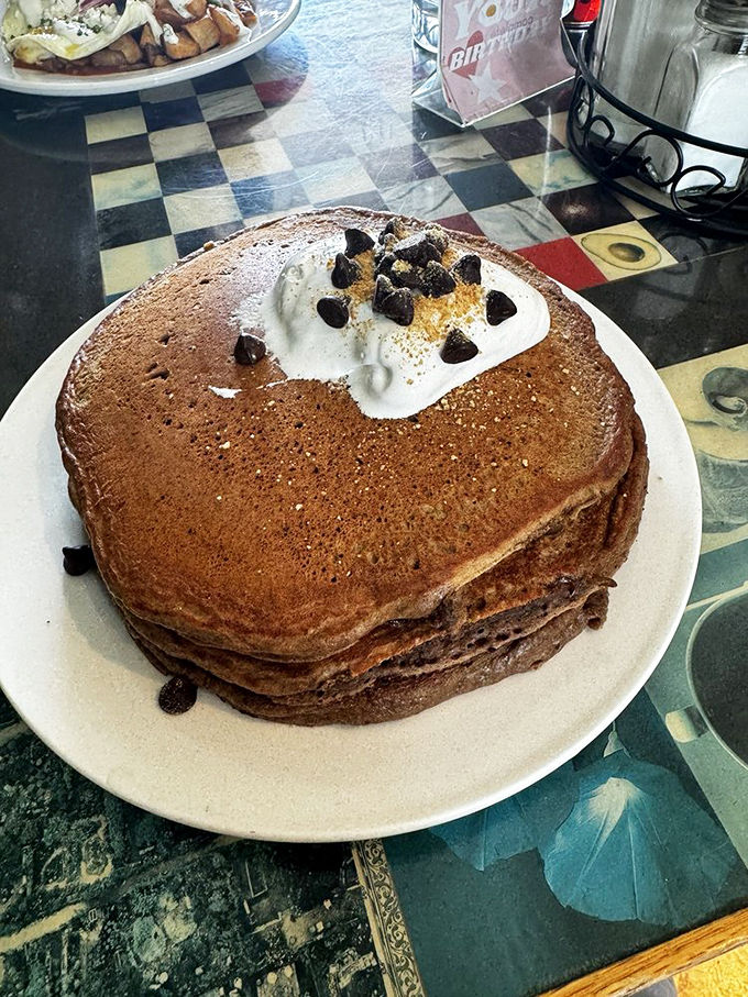 These pancakes don't just feed your hunger&mdash;they feed your inner child. S'mores for breakfast? Sometimes being an adult has its privileges.