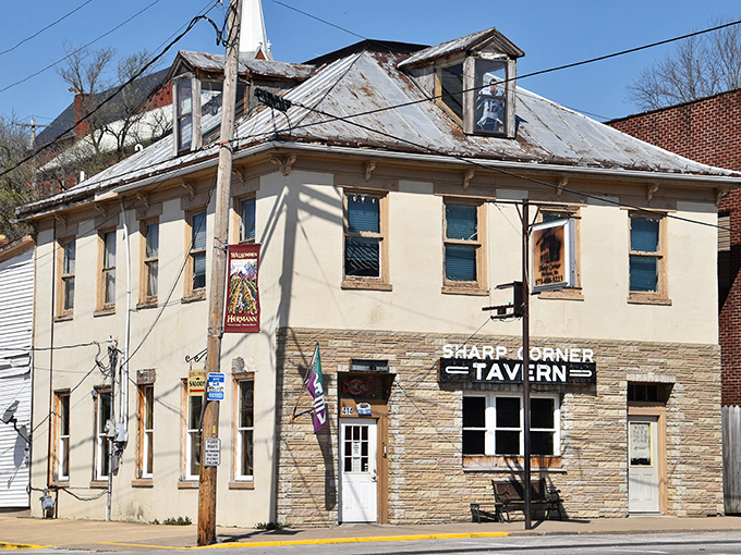 Sharp Corner Tavern stands as a testament to simpler times, when conversations flowed as freely as the beer in this historic watering hole.