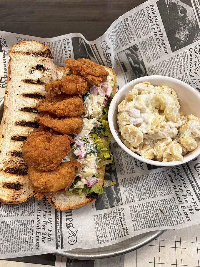 A sandwich that makes you wonder why you'd ever eat anything else. When shrimp meets fresh bread with that perfect sauce&mdash;time stands still.