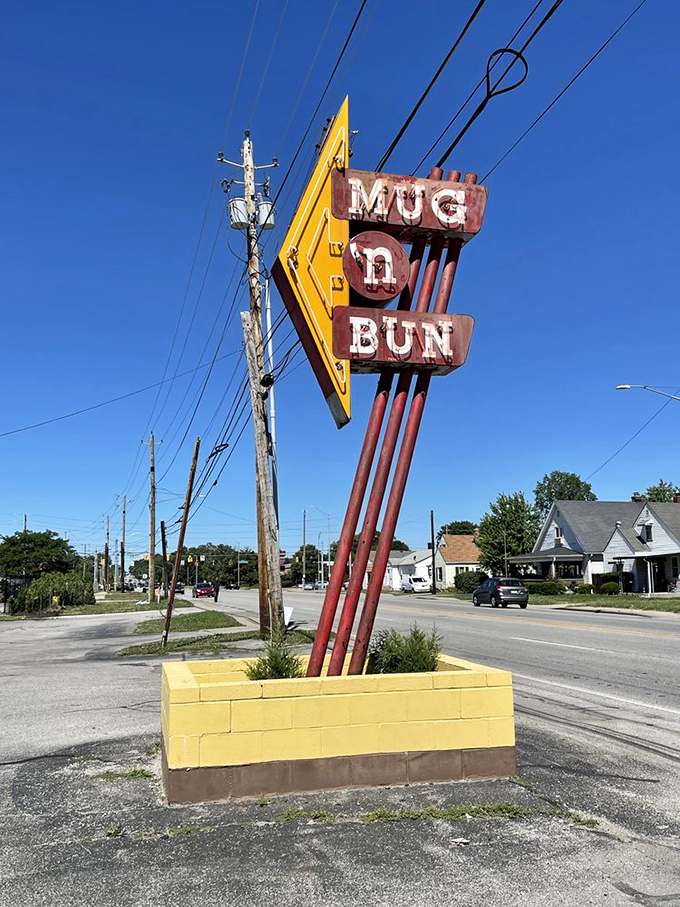 This vintage sign has guided hungry travelers for decades &ndash; a beacon of hope for those seeking authentic drive-in delights.