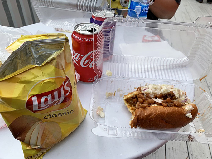 The Wonder Dog proves baked beans and coleslaw aren't just sidekicks. On this hot dog, they're essential members of the flavor justice league.