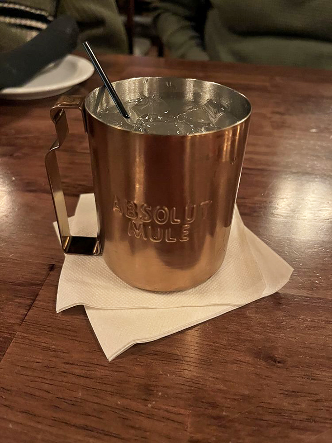 The Moscow Mule's Irish cousin arrives in a gleaming copper mug. Cold, refreshing, and just the right amount of kick. 