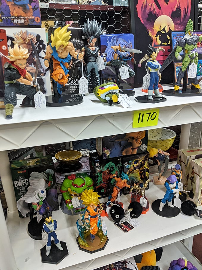 Dragon Ball meets bargain hunting! These anime figures stand guard over their display, daring you to leave without them.