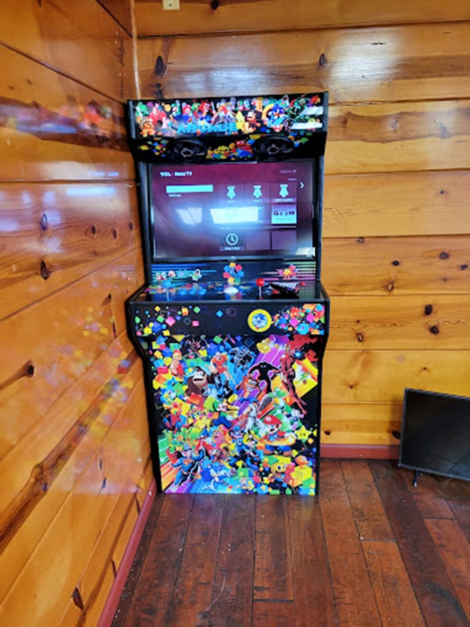 Nothing says "we care about your complete happiness" like adding a vintage arcade game to a barbecue joint.