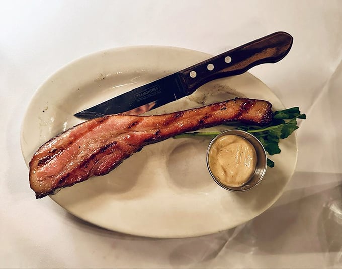 This isn't just bacon &ndash; it's a thick-cut slab of pork perfection with a side of "why haven't we been eating this our entire lives?"