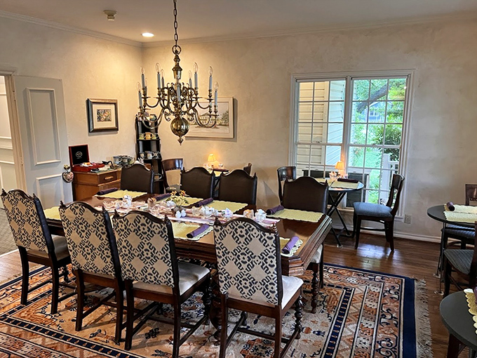 The breakfast area isn't just elegant—it's the stage where morning meals become memorable experiences rather than mere sustenance.