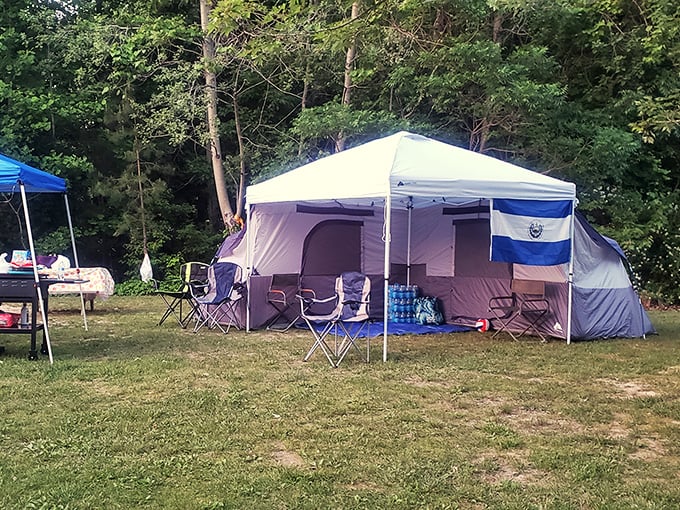 Camping Fairfax-style: where "roughing it" still includes camp chairs, coolers, and enough gear to survive a small apocalypse.