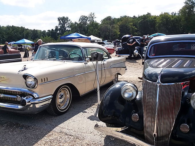 Detroit's finest from yesteryear line up for car shows, their polished chrome and pristine paint jobs competing for attention with the movies.