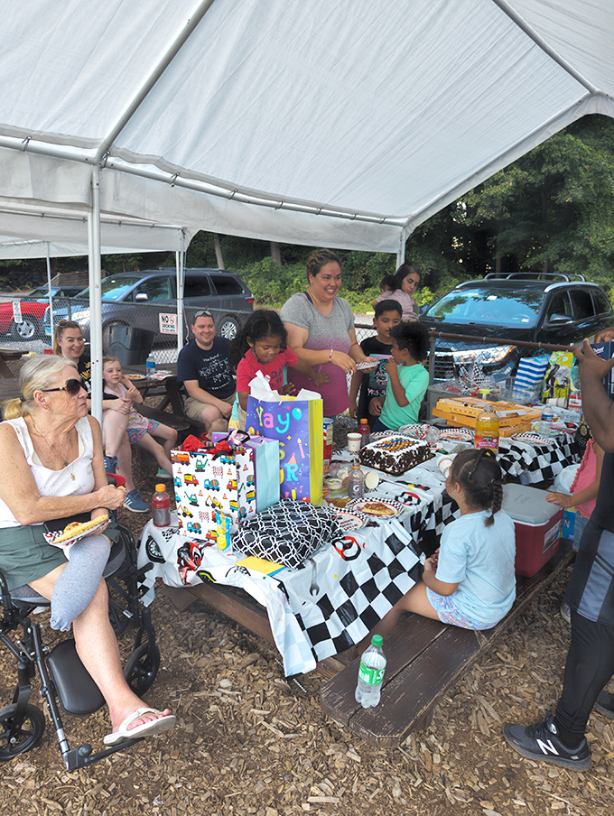 Birthday celebrations trackside&mdash;where racing-themed cakes meet the unmistakable perfume of burning rubber and childhood dreams.