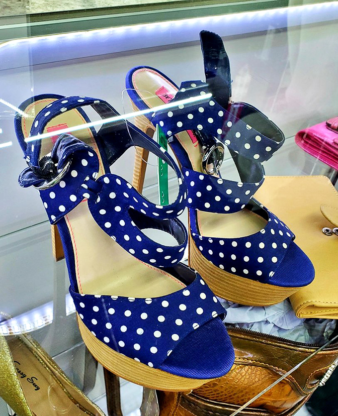 These polka-dotted platform sandals are screaming for a summer garden party&mdash;or perhaps a starring role in someone's retro fashion revival.