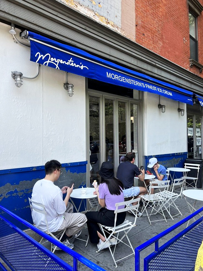Ice cream brings New Yorkers together like nothing else. These outdoor tables are prime real estate for the city's most delicious people-watching.