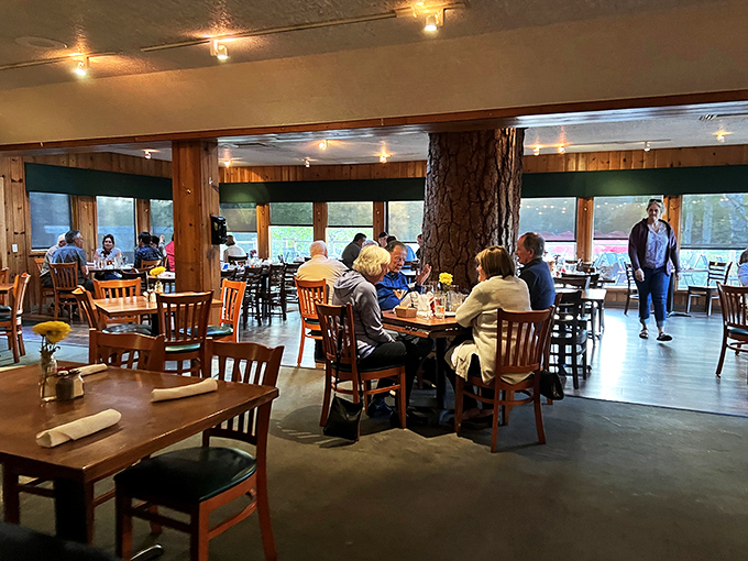 Every table tells a story at Pine Tavern. The trees have been eavesdropping on dinner conversations since before your parents were born. 