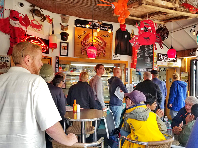 Where locals and visitors unite in the pursuit of seafood perfection. The line at Tony's isn't a deterrent—it's a testament to what awaits at the ordering window.