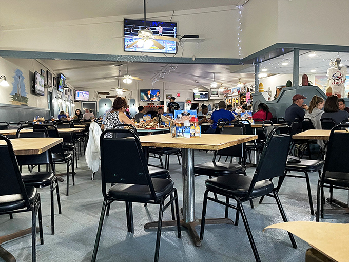 Where strangers become friends over the shared experience of crab-picking. There's something beautifully democratic about everyone wearing a bib.