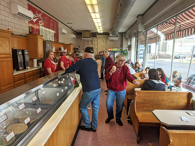 The dance of customers and servers has been choreographed over decades. Everyone knows their part in this ice cream ballet.