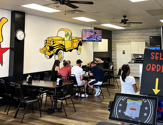 Hungry patrons gathering like pilgrims at a sandwich shrine&mdash;the universal language of good food.